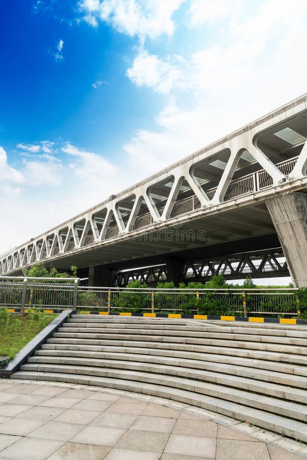Concrete Structure and Asphalt Road Space Under the Overpass Stock ...