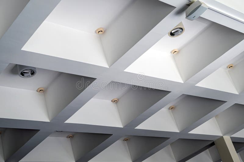 Concrete Structure Ceiling, Concrete with Light and Smoke Detectors ...