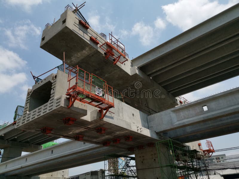 Concrete Structure at the Elevated Pink Line Construction Site ...