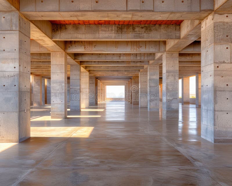Concrete Structure Finish a View of Exposed Columns and Beams in ...