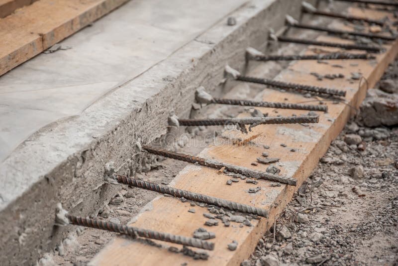 Concrete Structure with Metal Stock Image - Image of span, closeup ...