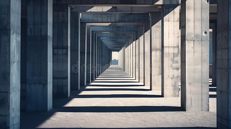 Concrete Structure with Repetitive Columns Creating an Infinite ...