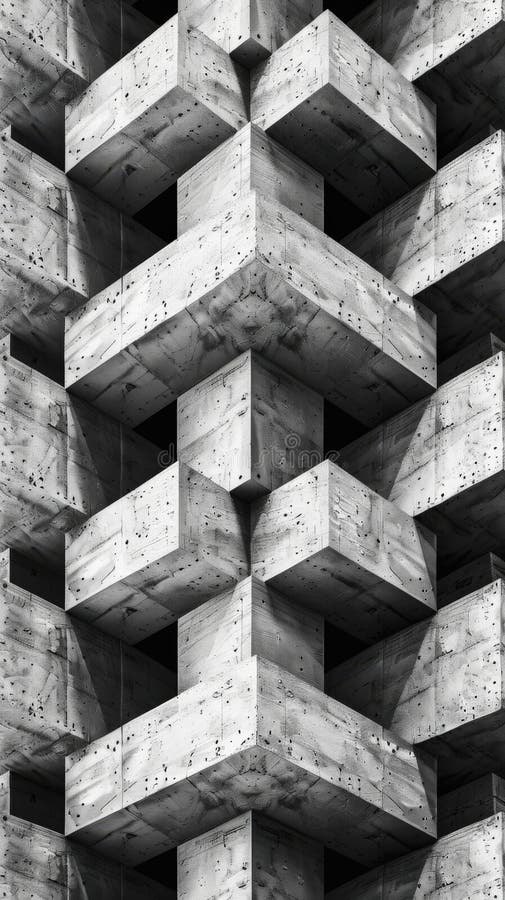 Concrete Structure with Repetitive Patterns in Urban Setting Stock ...