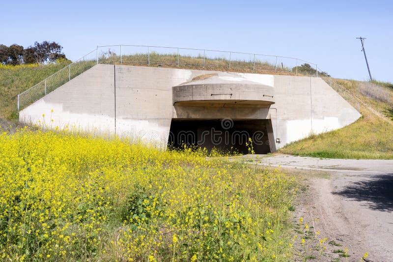 Vintage Abandoned Old Gun Housing from World War One and Two Era Stock ...