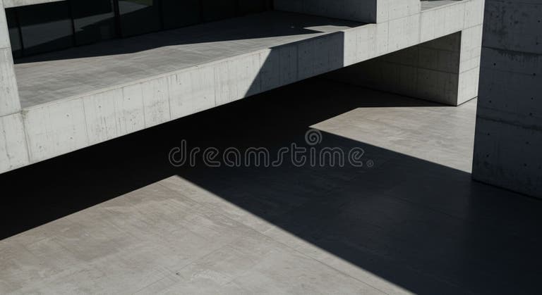 Concrete Structure with Sharp Lines and Geometric Forms. Large ...