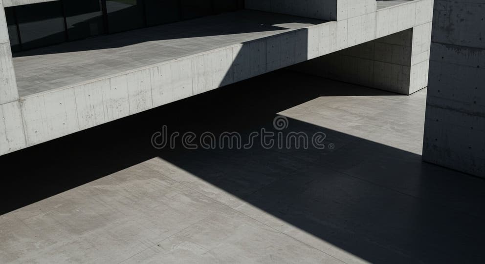 Concrete Structure with Sharp Lines and Geometric Forms. Large ...
