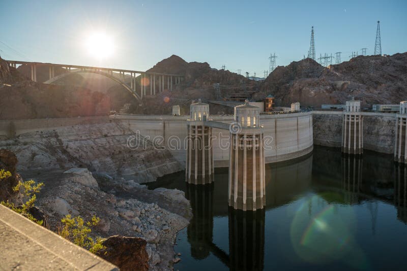 Concrete Structure Spanning a Deep, Rocky Canyon, with Distinct Intake ...