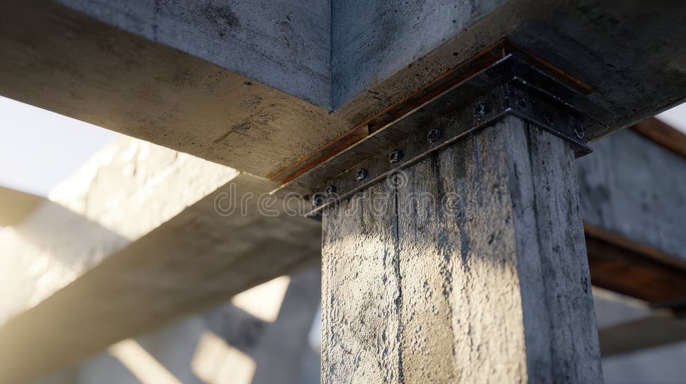 Concrete Structure Support Beam and Column Detail Stock Illustration ...