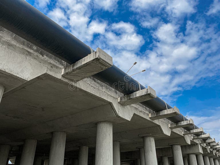 Concrete Structure Supporting the Highway Overpass Stock Photo - Image ...