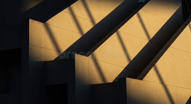 Concrete Structures Feature Prominent Diagonal Shadows Cast by Beams ...