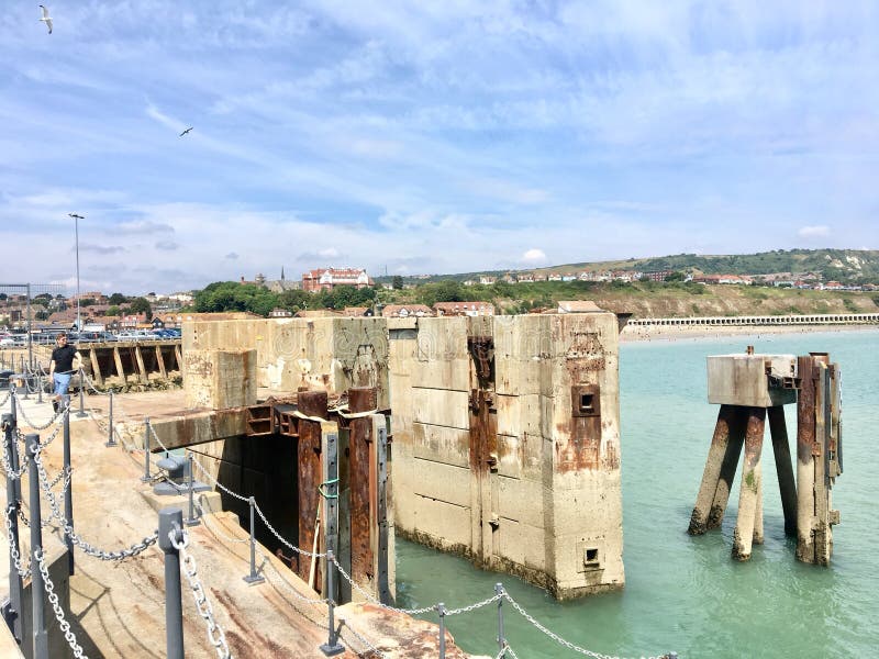 Concrete Structures in the Sea Stock Image - Image of britishcoast ...