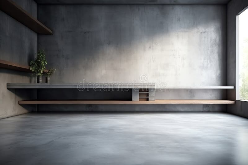 Concrete Studio Room Background, Loft Texture Wall Floor Plaster ...