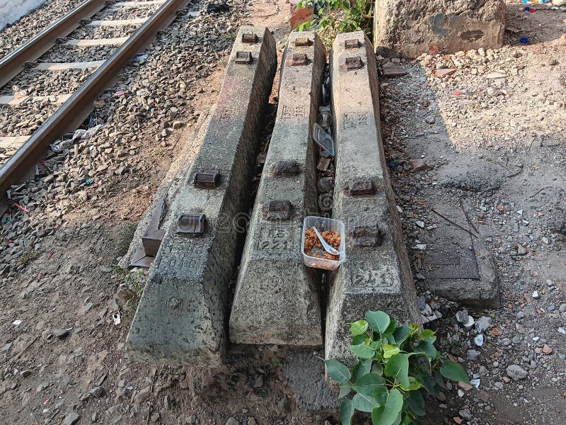 Concrete Supporting Railway Tracks in Jakarta, Indonesia Stock Photo ...