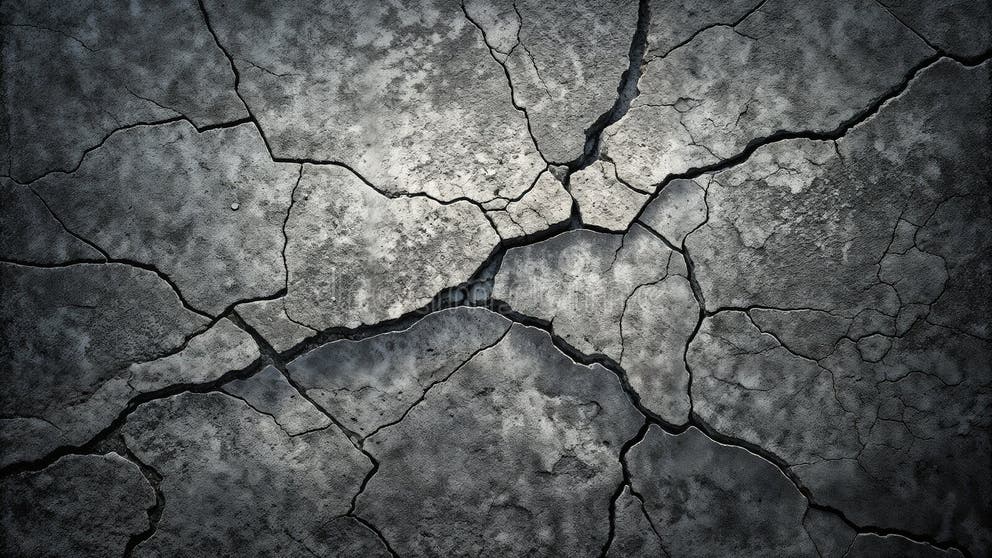 Cracked Concrete Surface with Textures and Shadows Stock Illustration ...