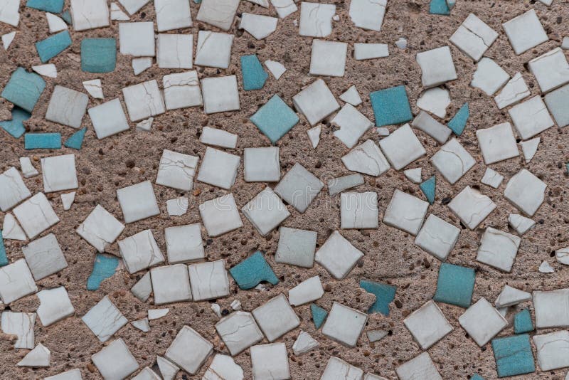Concrete Surface with Splashes of Many Small Multicolored Tiles Stock ...