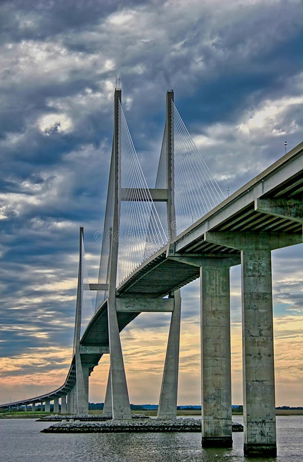 Suspension Bridge Vertical stock photo. Image of clouds - 169179604