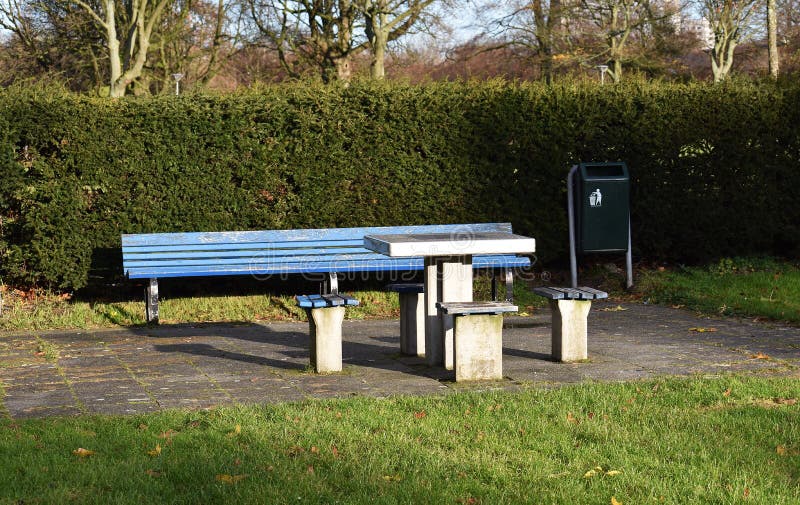 Table with Chairs in the Park. Stock Image - Image of environment, home ...