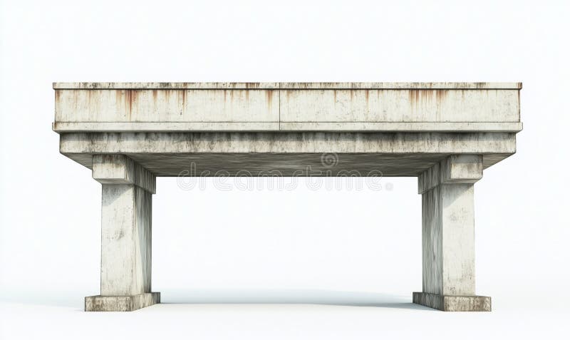 Concrete Table Structure with Weathered Surface and Industrial Design ...