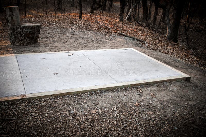 A Concrete Tee Pad, for Disc Golf, Shed or Other Structure, Set in a ...