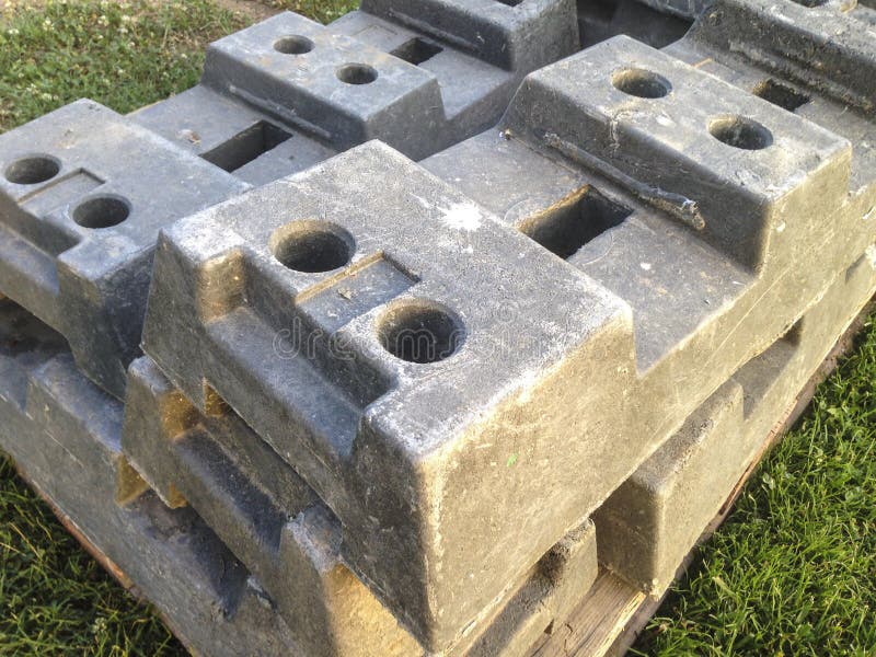 Concrete Temporary Fence Feet Stock Photo - Image of protection, event ...