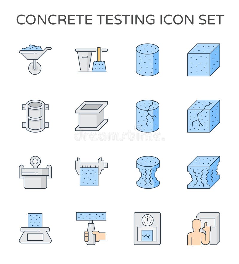 Concrete testing icon stock vector. Illustration of durability - 122722199