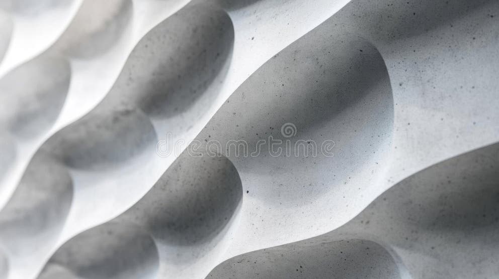 Concrete Texture Creates Wavy Pattern with Modern Architectural Design ...