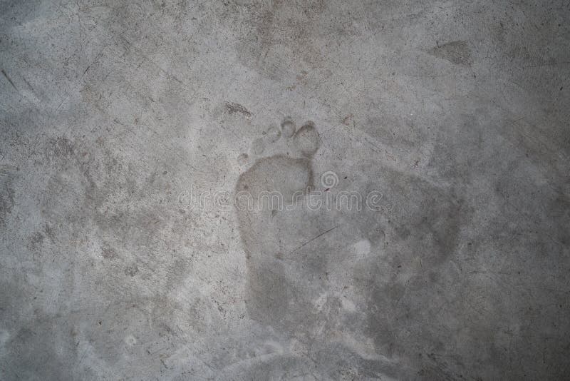 Concrete Texture with Left Human Footprint Stock Photo - Image of arch ...