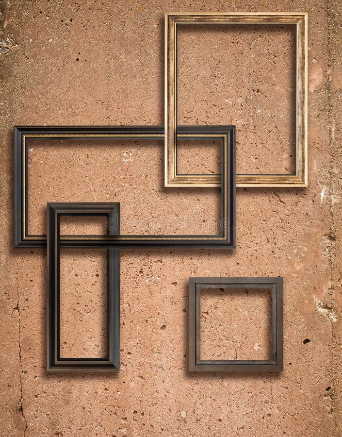 Concrete Texture and Wooden Frames Stock Photo - Image of gray, canvas ...