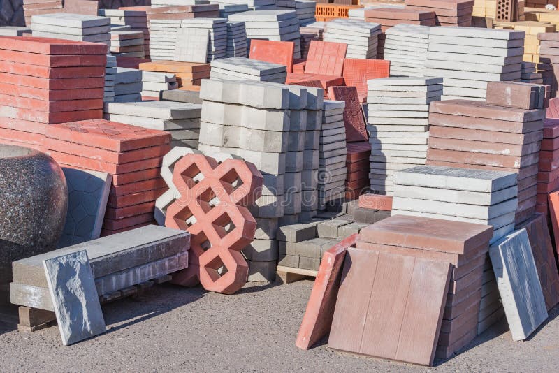 Concrete Tile by the Construction Shop. Stock Photo - Image of industry ...