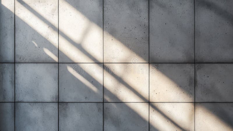 Concrete Tile Wall with Diagonal Sunlight Shadows Stock Illustration ...