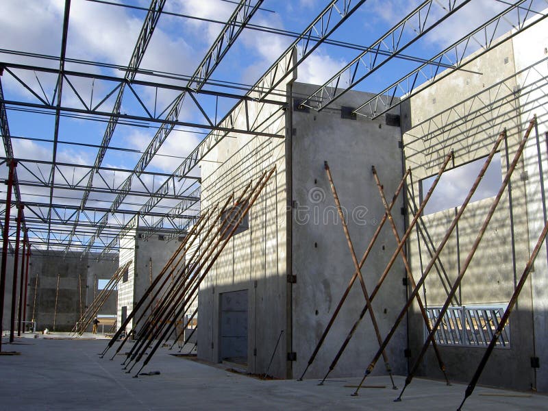 Concrete tilt-up stock photo. Image of joist, truss, cement - 19050076