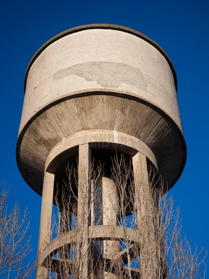 Concrete Tower with Water Cistern. Stock Image - Image of reservoir ...