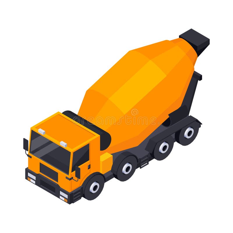 Concrete Truck Isometric Composition Stock Vector - Illustration of ...