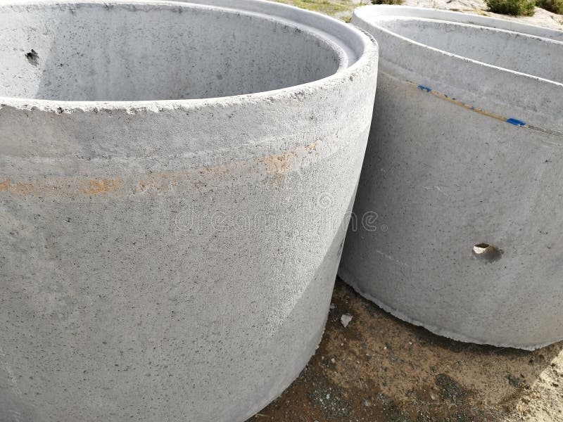 Concrete Tube on a Construction Site Stock Photo - Image of ...