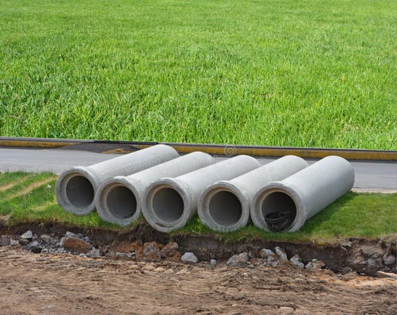 Concrete tubes stock photo. Image of piled, water, commercial - 5315922