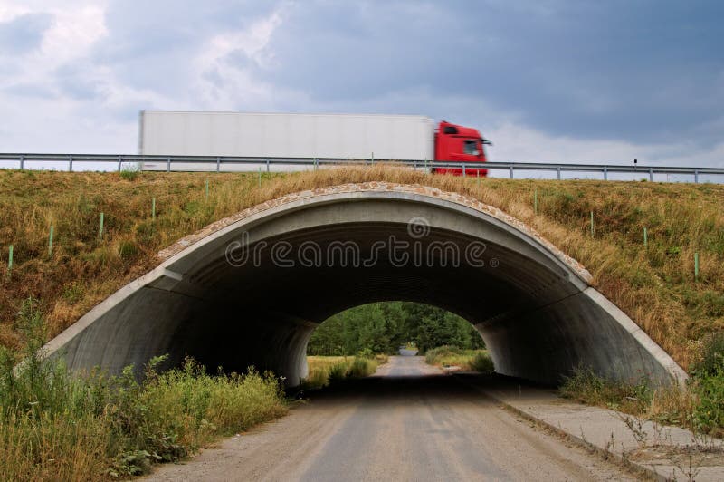 Concrete Underpass Under the Highway Stock Image - Image of nature ...