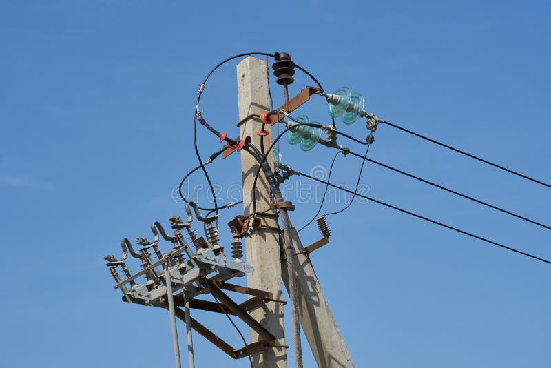 Concrete utility pole stock photo. Image of voltage - 146941560