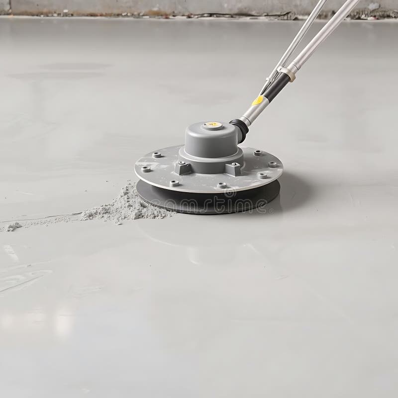 A Concrete Vibratory Screed Tool Resting on a Flat Wet Concrete Surface ...