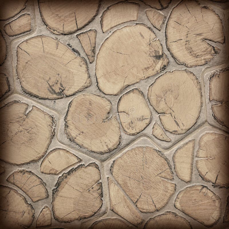 Concrete Walkway are Designed from a Wood Stock Photo - Image of cement ...