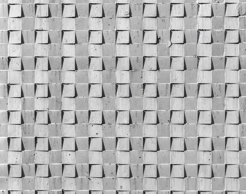 Concrete Wall with Abstract Square Relief Stock Image - Image of ...