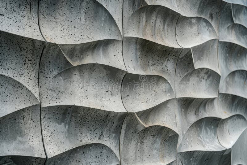 A Concrete Wall Adorned with a Pattern of Flowing Wavy Lines ...
