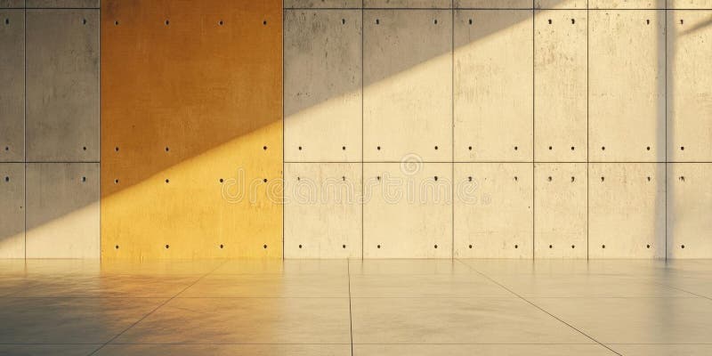 Concrete Wall Architecture with Minimalist Design and Sunlight Effects ...
