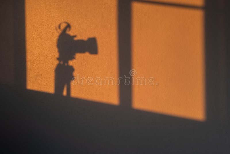 Concrete Wall with Camera Shadow in Twilight Stock Photo - Image of ...