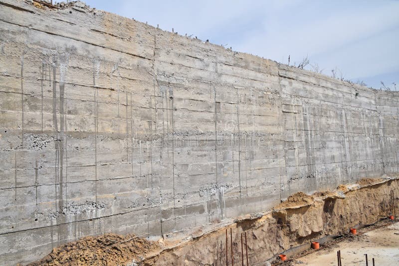 Concrete Wall at Construction Site Stock Image - Image of artistic ...