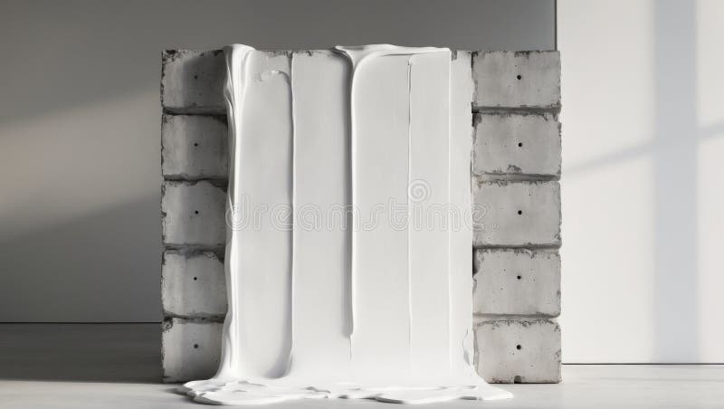 Concrete Wall Covered in White Plaster Featuring a Copy Space and ...