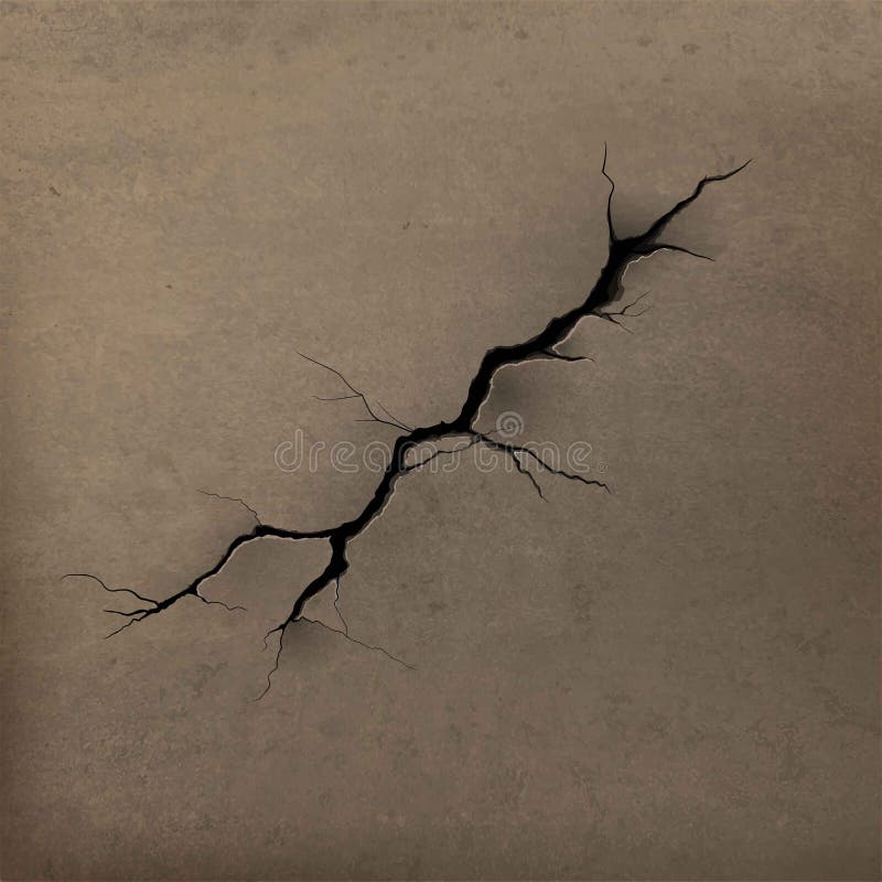 Concrete Wall with Cracked Surface and Brown Background. Stock Vector ...