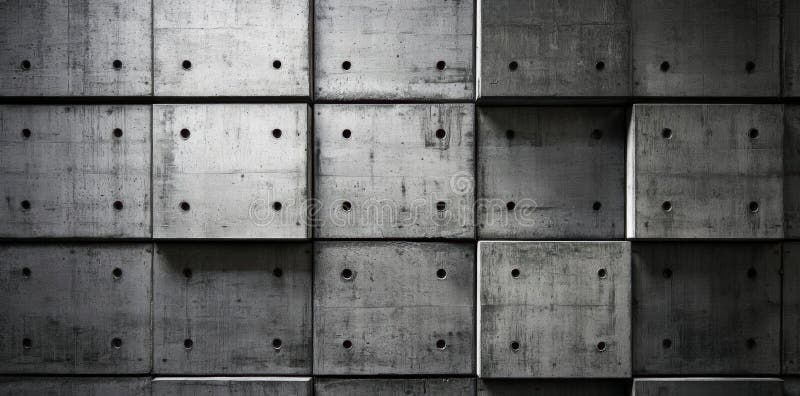 Concrete Wall Creates Modern Industrial Design with Holes Patterned ...
