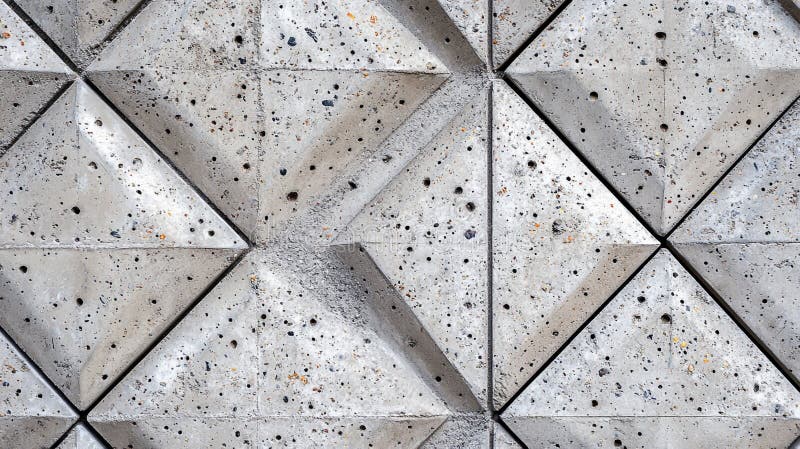 Concrete Wall Design Featuring Geometric Triangular Patterns in Urban ...
