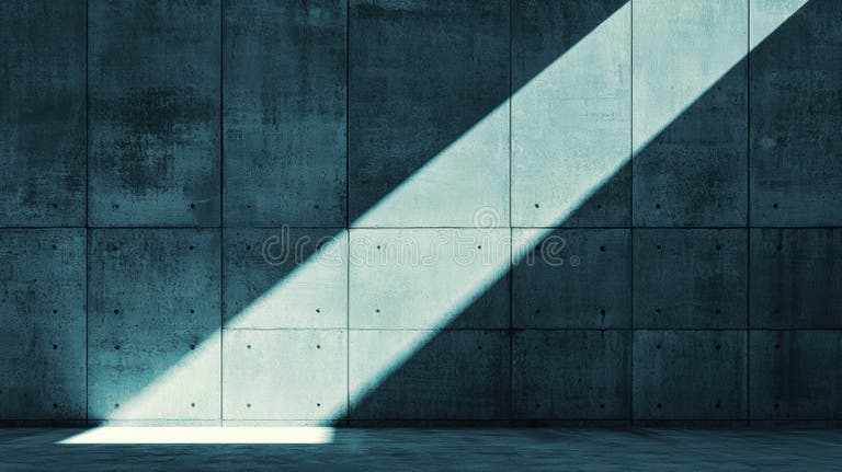 A Concrete Wall with a Diagonal Beam of Light. Stock Image - Image of ...