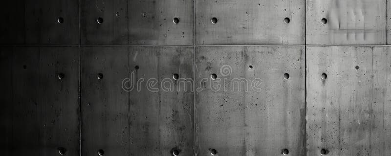Concrete Wall with Diagonal Lighting and Visible Formwork Holes ...